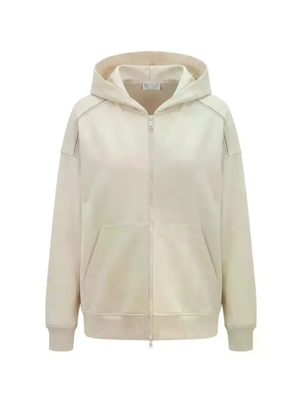 Brunello Cucinelli Monili-chain Embellished Hoodie - Neutrals