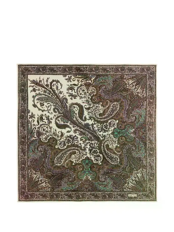 Ralph Lauren Paisley Crepe De Chine Scarf - Brown