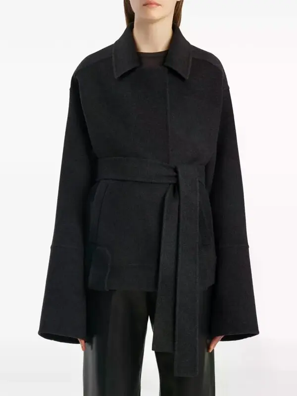 Khaite Alder Jacket In Charcoal Wool