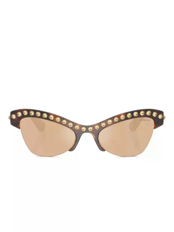 SWAROVSKI Crystal-embellished Cat-eye Sunglasses - Brown