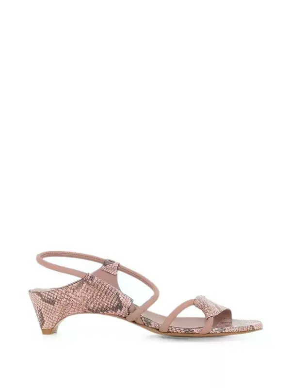 DEL CARLO Snakeskin-effect Slingback Sandals