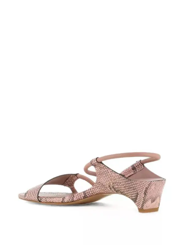 DEL CARLO Snakeskin-effect Slingback Sandals