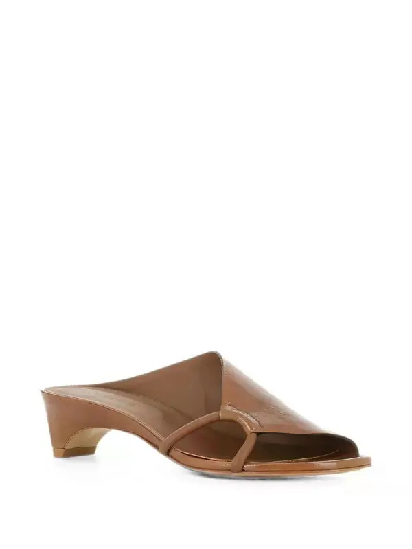 DEL CARLO Ava Asymmetric Strap Leather Sandals
