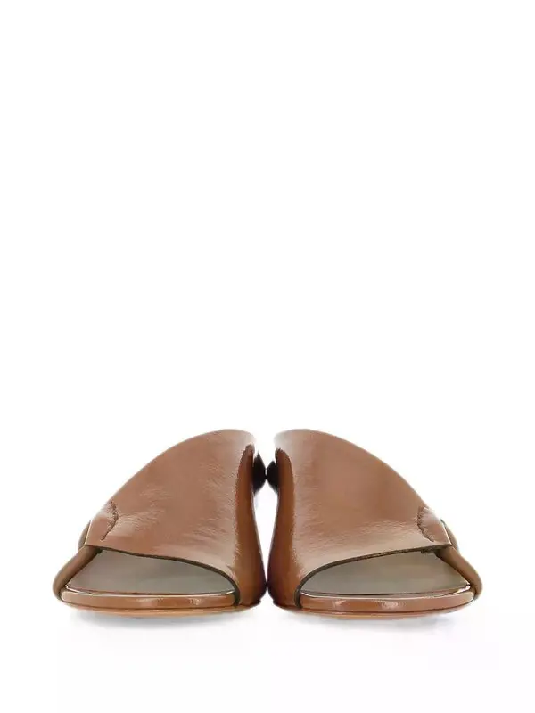 DEL CARLO Ava Asymmetric Strap Leather Sandals