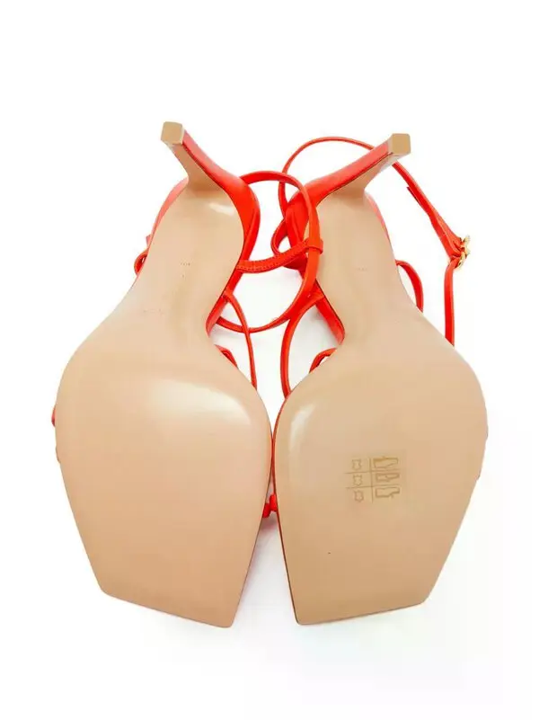 GIANVITO ROSSI Red Leather Square-toe Sandals