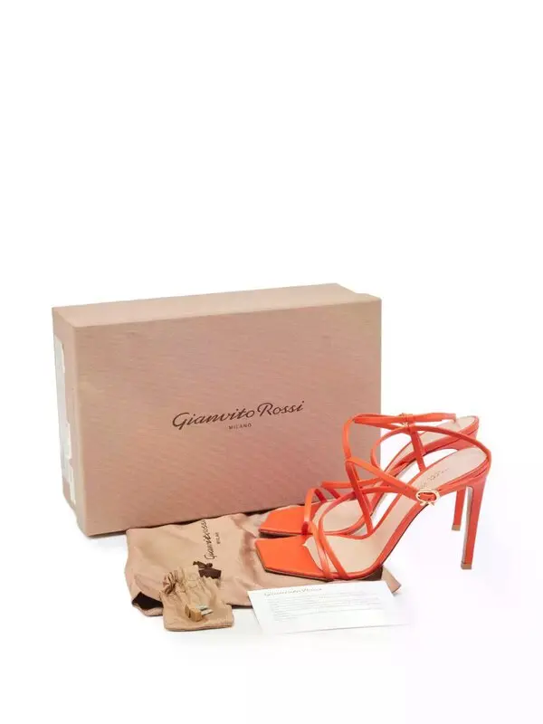 GIANVITO ROSSI Red Leather Square-toe Sandals