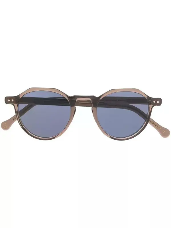 LESCA Icon Round-frame Sunglasses - Neutrals