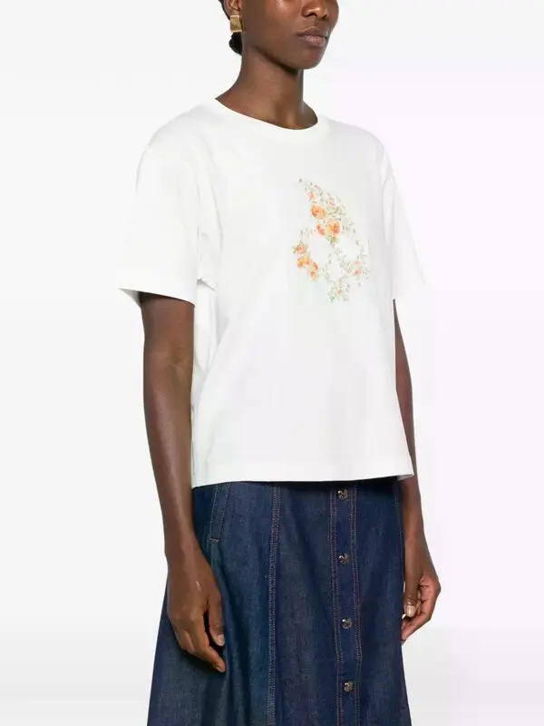 Alexander McQueen Ivory Floral Print T-shirt