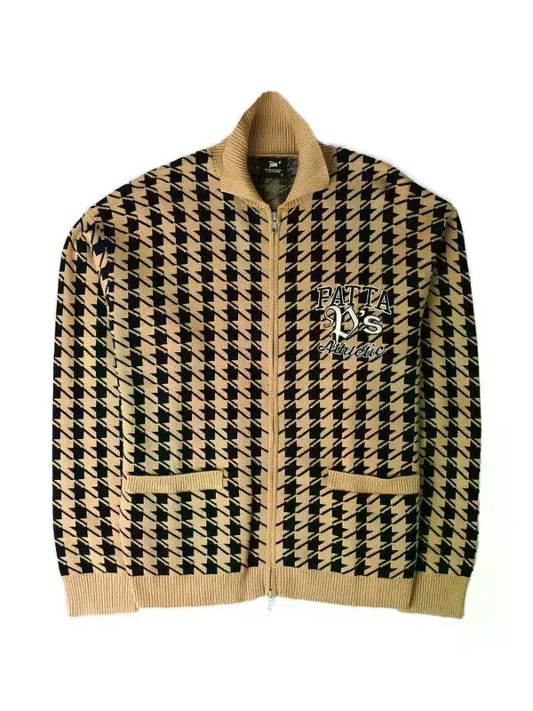 PATTA Houndstooth Zip-up Cardigan