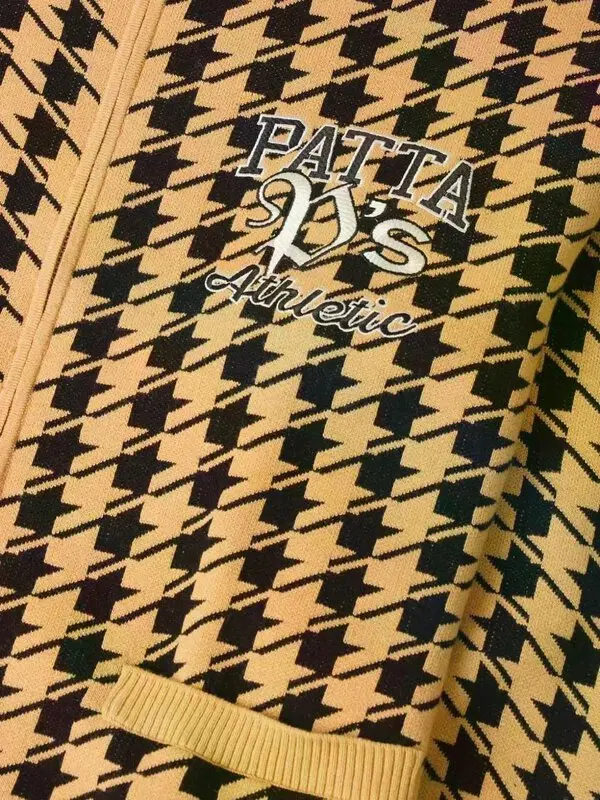 PATTA Houndstooth Zip-up Cardigan
