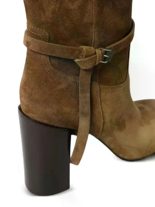 Brunello Cucinelli Suede Boots With Buckle Detail