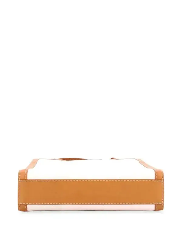 Celine Vertical Cabas Canvas Leather Small Tote Bag