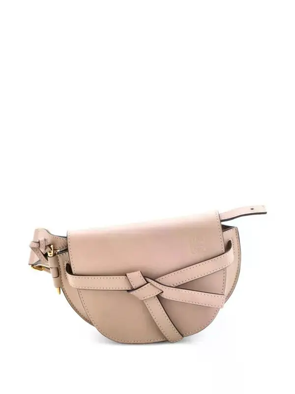 Loewe Gate Dual Shoulder Bag Leather Small - Neutrals