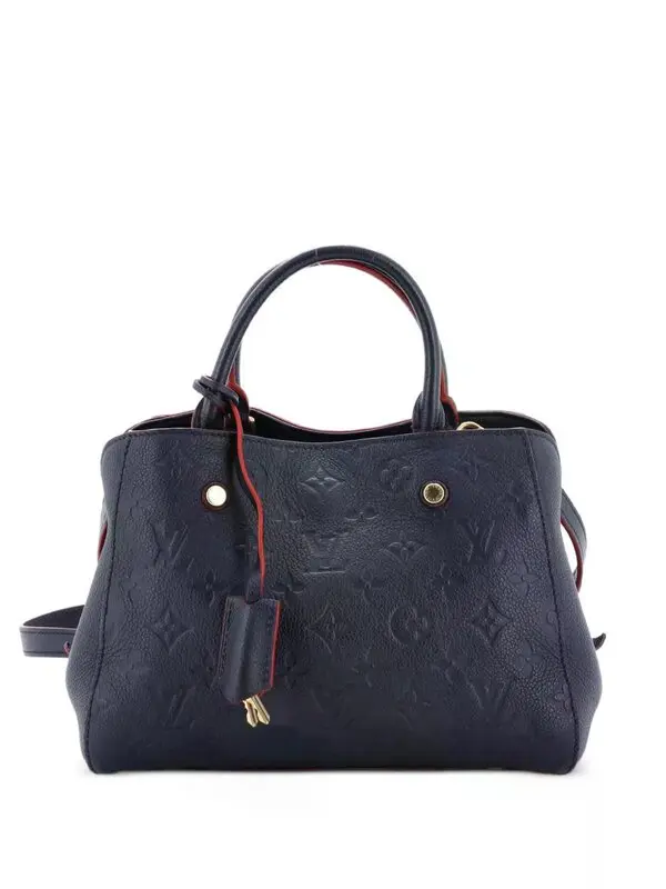 LOUIS VUITTON Montaigne Handbag Monogram Empreinte Leather Bb Satchel - Blue