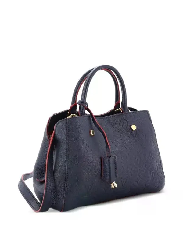 LOUIS VUITTON Montaigne Handbag Monogram Empreinte Leather Bb Satchel - Blue