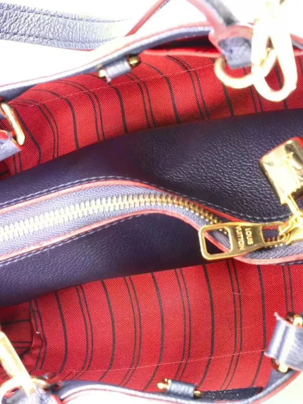 LOUIS VUITTON Montaigne Handbag Monogram Empreinte Leather Bb Satchel - Blue
