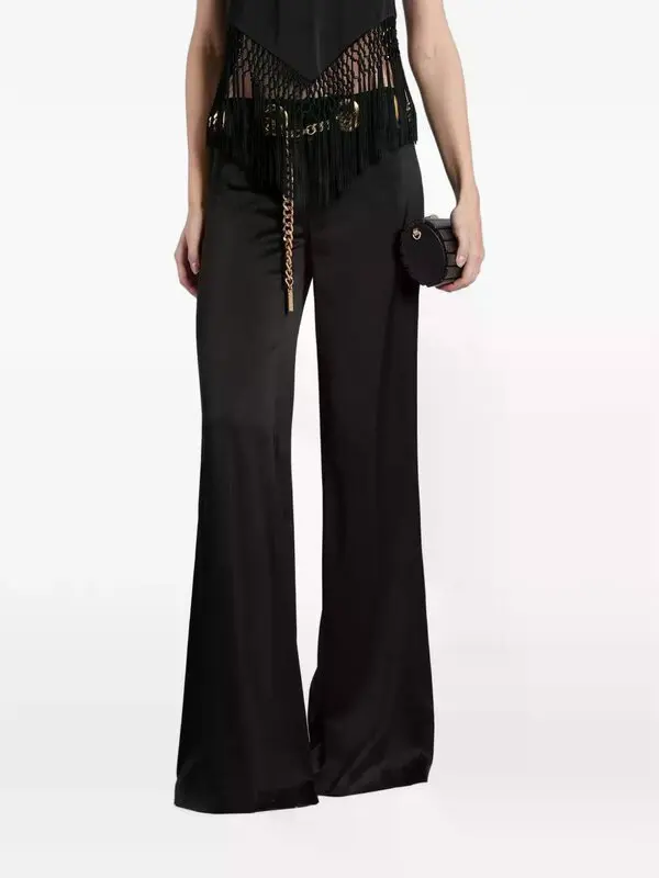 Alice + Olivia Chain-link Eyelet Embellished Palazzo Trousers