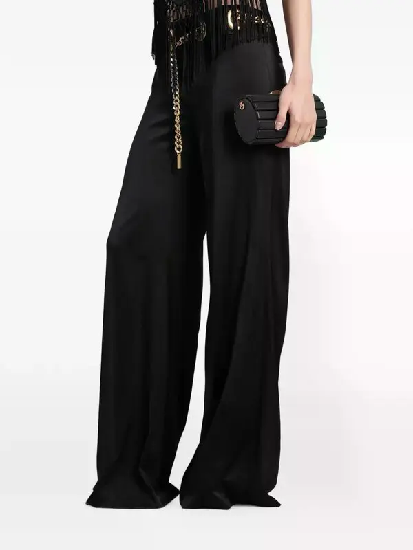Alice + Olivia Chain-link Eyelet Embellished Palazzo Trousers