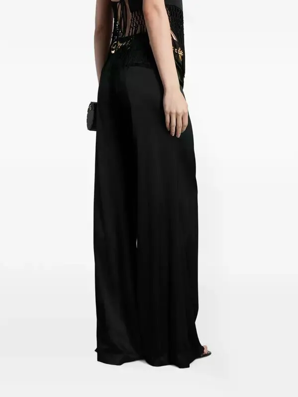 Alice + Olivia Chain-link Eyelet Embellished Palazzo Trousers