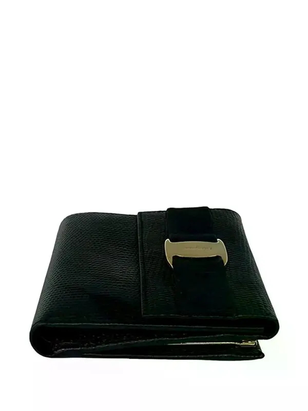 FERRAGAMO 2010-2026 Embossed Leather Vara Trifold Wallet Small Wallets
