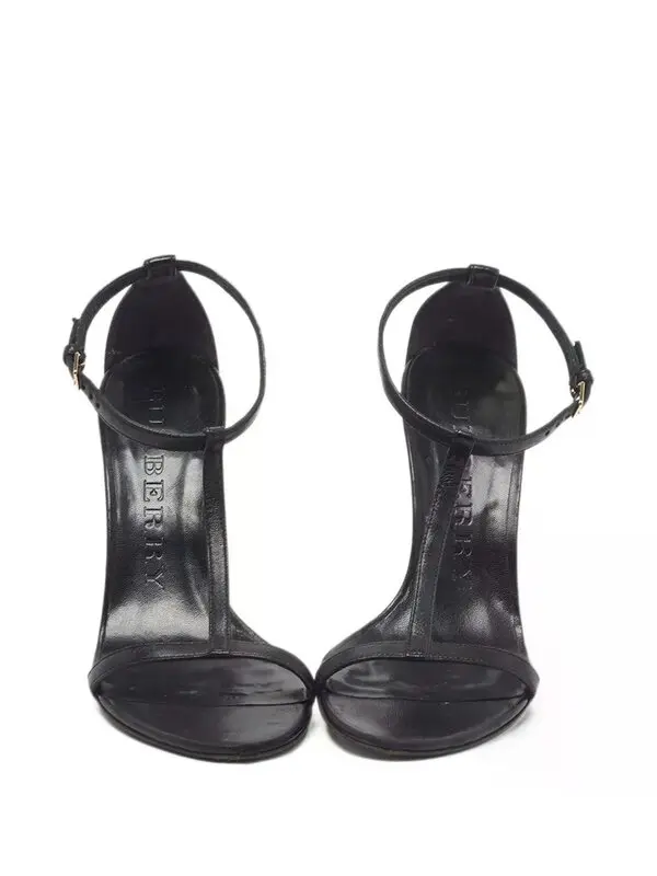 Burberry Patent Leather T-strap Wedge Sandals