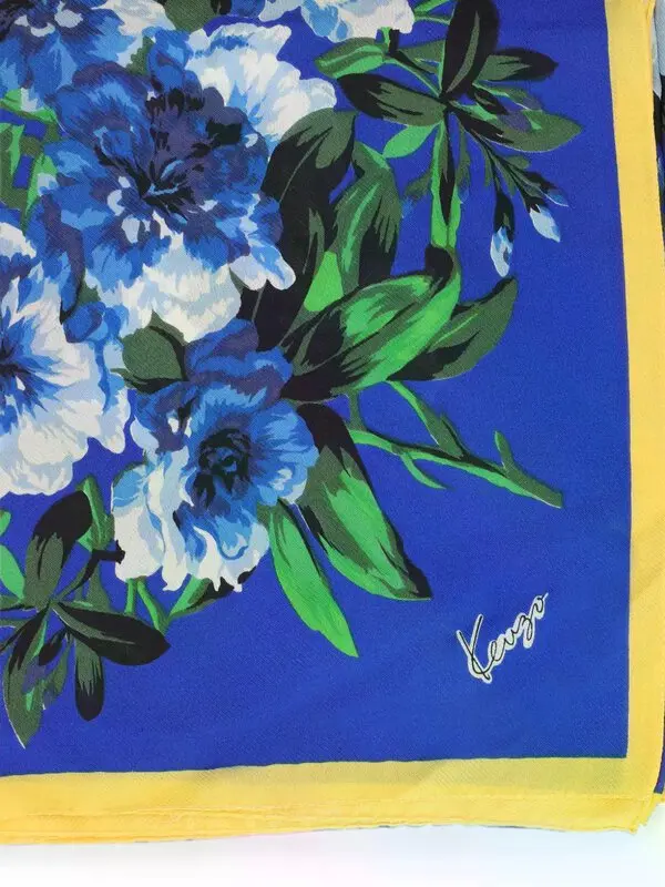 Kenzo Floral-print Scarf - Blue