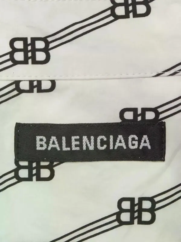 Balenciaga Monogram-print Short-sleeve Shirt
