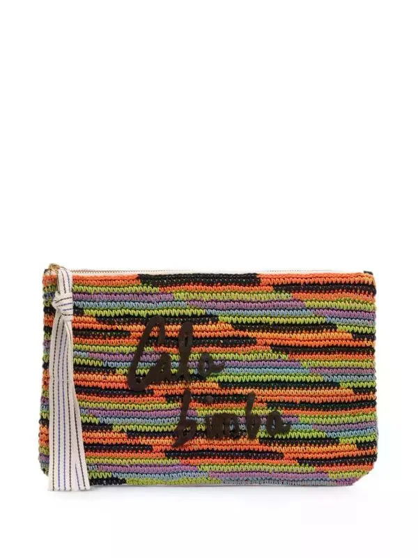 Bimba Y Lola Large Plaited Clutch Bag - Orange