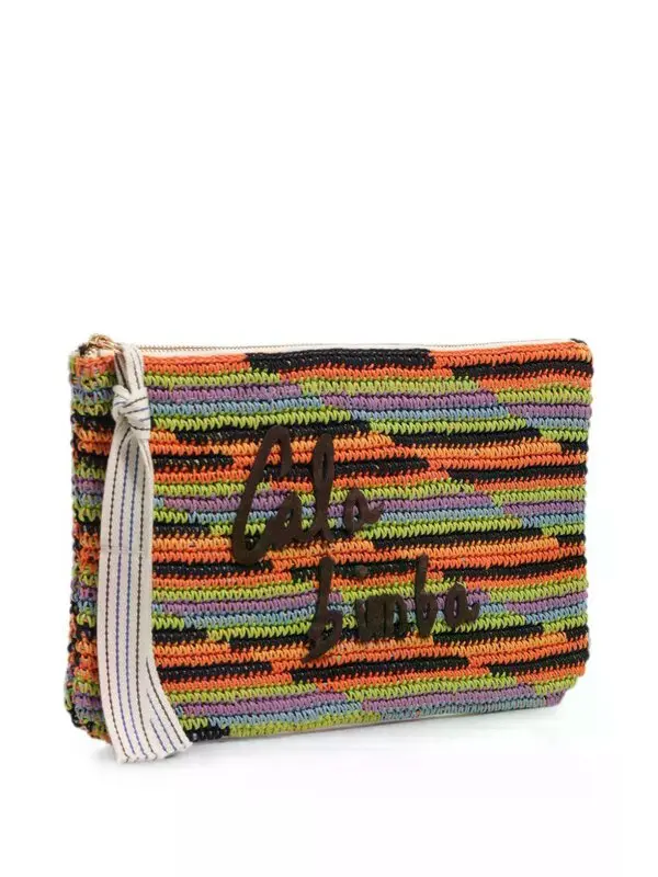 Bimba Y Lola Large Plaited Clutch Bag - Orange