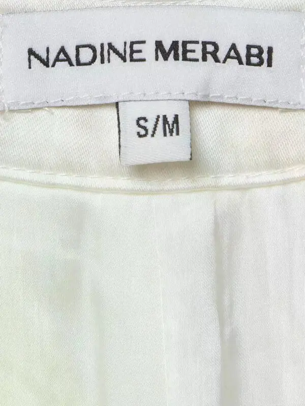 NADINE MERABI High-rise Flared Sateen Trousers