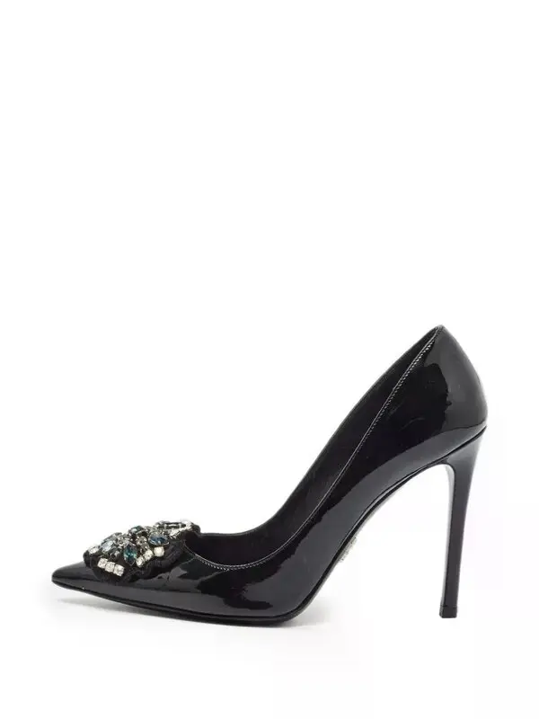 Prada Crystal-embellished Pointed-toe Pumps