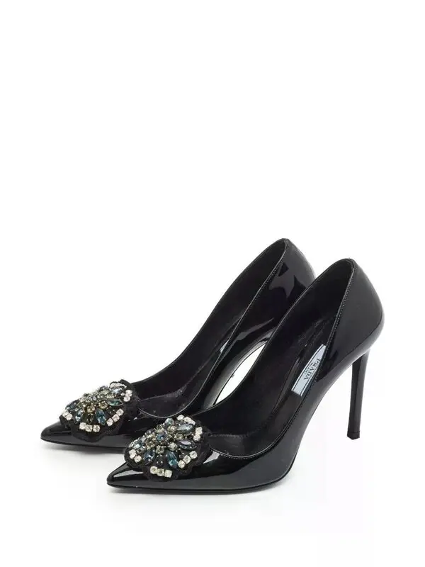 Prada Crystal-embellished Pointed-toe Pumps