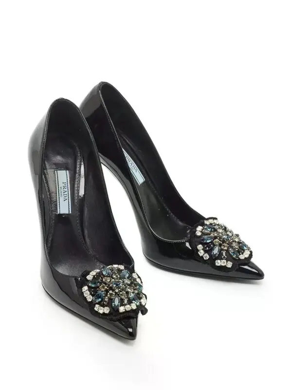 Prada Crystal-embellished Pointed-toe Pumps