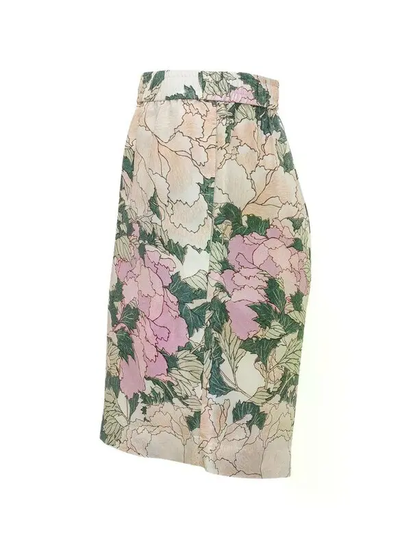 Givenchy Floral Print Silk Shorts - Neutrals