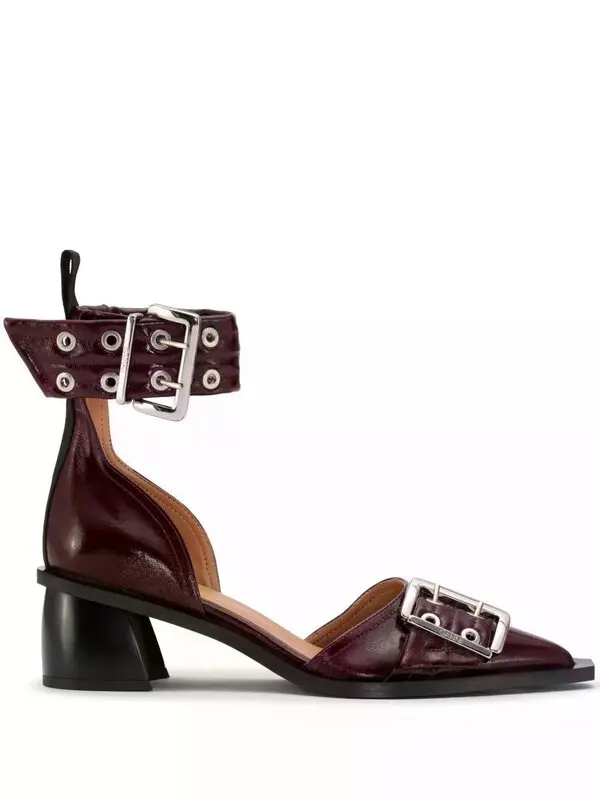 GANNI 50mm Chunky Buckled Pumps