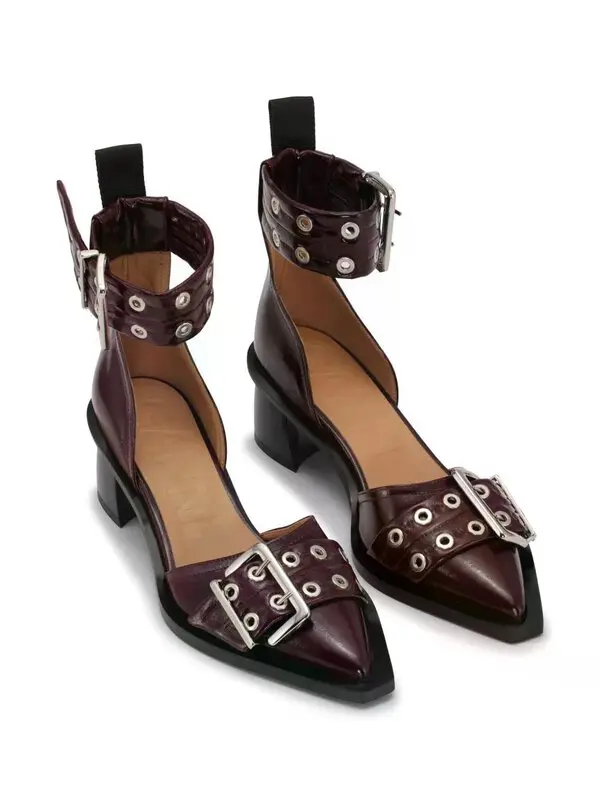 GANNI 50mm Chunky Buckled Pumps