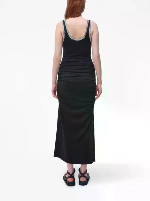 Simkhai Darian Ruched Ribbed Midi Dress