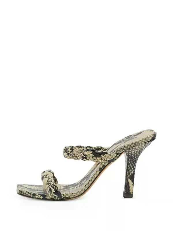Paris Texas Braided Python-embossed Leather Sandals