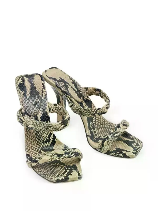 Paris Texas Braided Python-embossed Leather Sandals