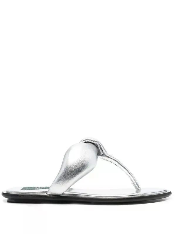 Emilio Pucci Metallic-effect Thong Sandals