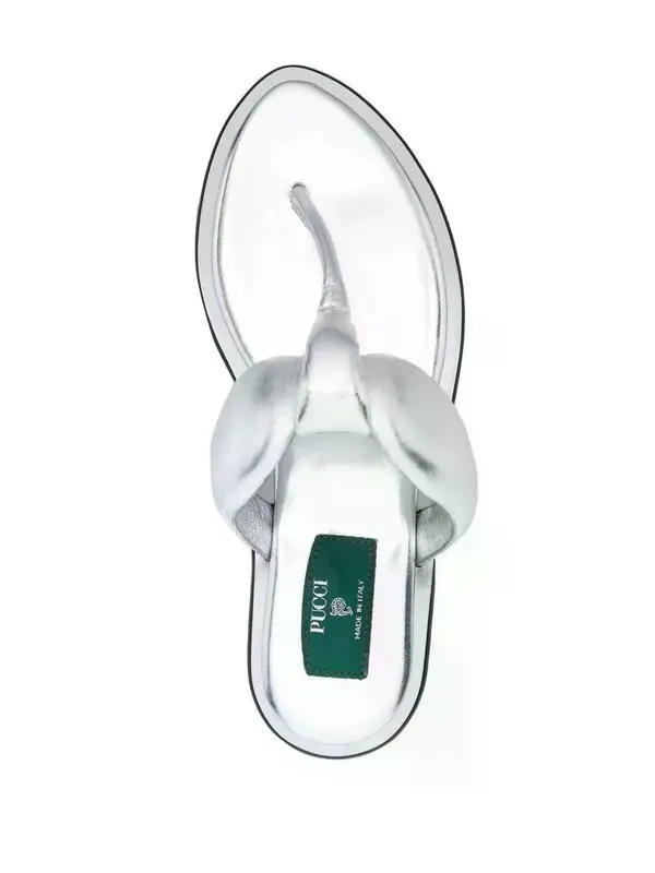 Emilio Pucci Metallic-effect Thong Sandals