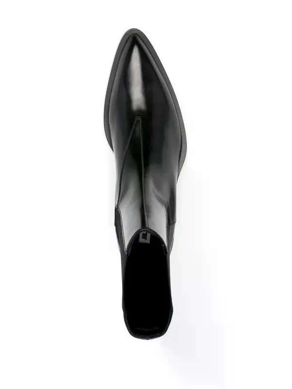 JIL SANDER Pointed Leather Ankle Boots