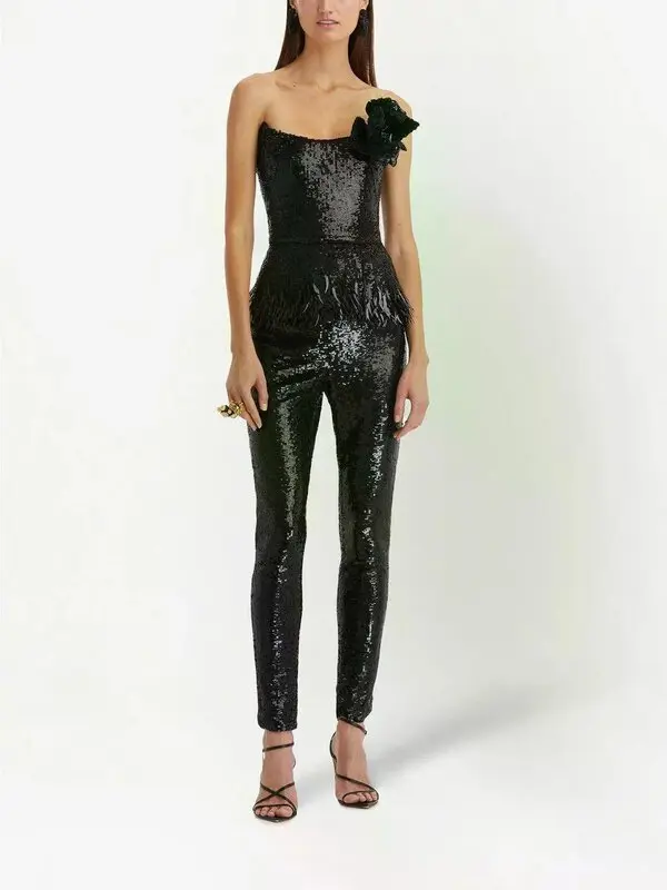 Oscar De La Renta Embellished Skinny Trousers