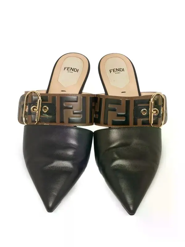 Fendi Zucca Pointed-toe Mules