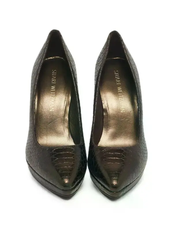 STUART WEITZMAN Python-embossed Platform Pumps