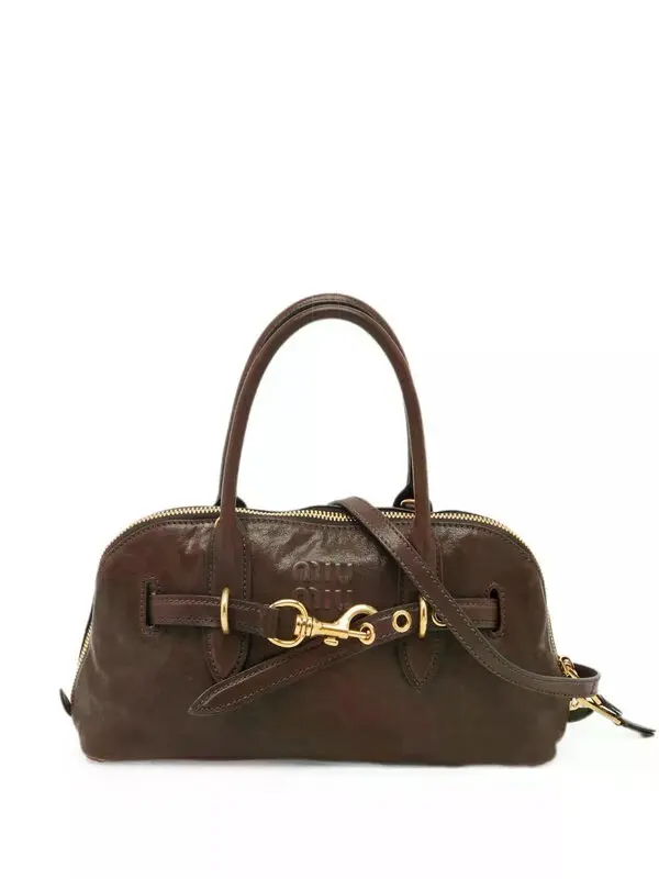 Miu Miu Aventure Leather Satchel Bag - Brown