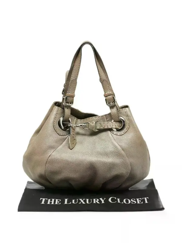 Fendi Pomodorino Selleria Shoulder Bag - Grey