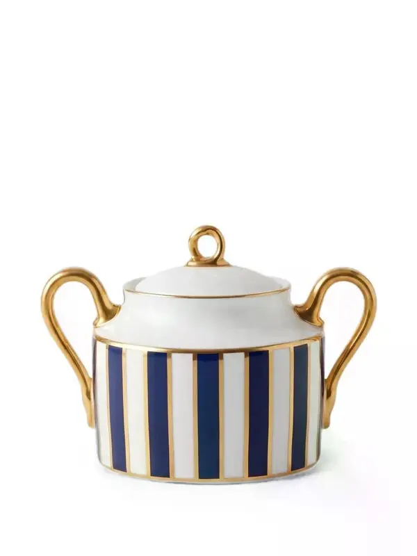 GINORI 1735 Impero Amadeus Striped Sugar Bowl - White
