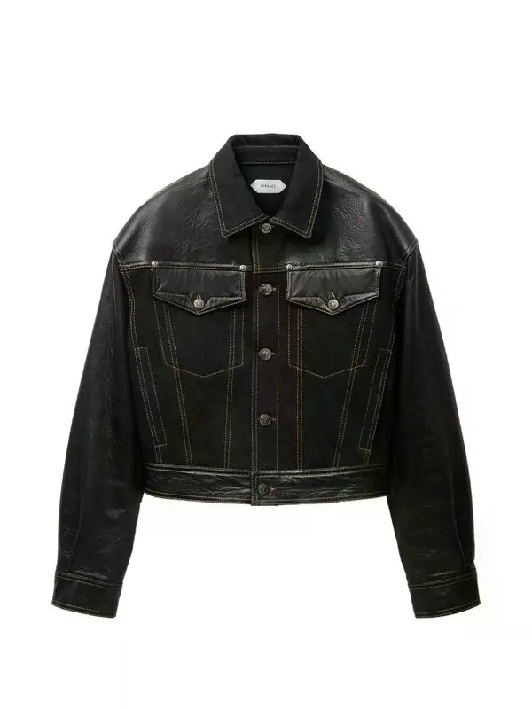 Versace Contrast Panel Button-up Jacket