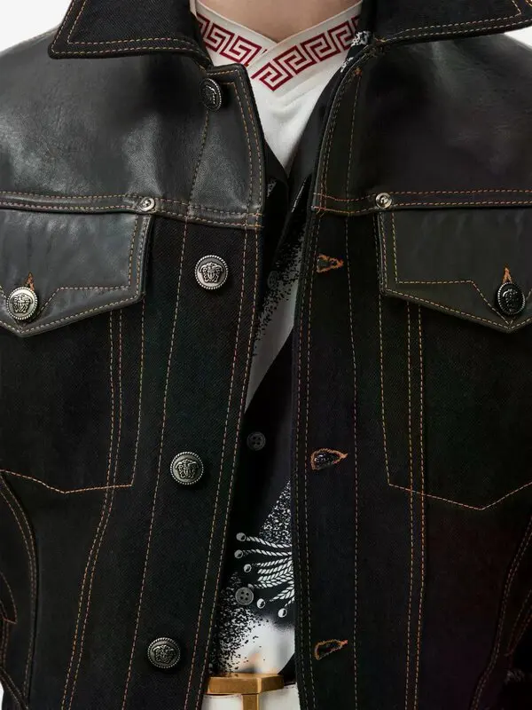 Versace Contrast Panel Button-up Jacket